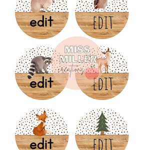 Woodland Classroom Labels [editable] - Etsy