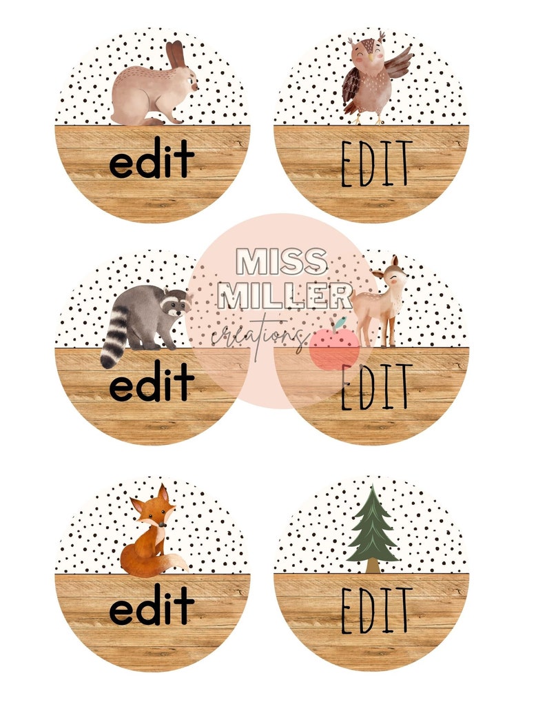 Woodland Classroom Labels editable - Etsy