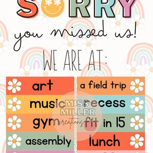 Retro Rainbow Where Are We Classroom Door Sign [editable] - Etsy