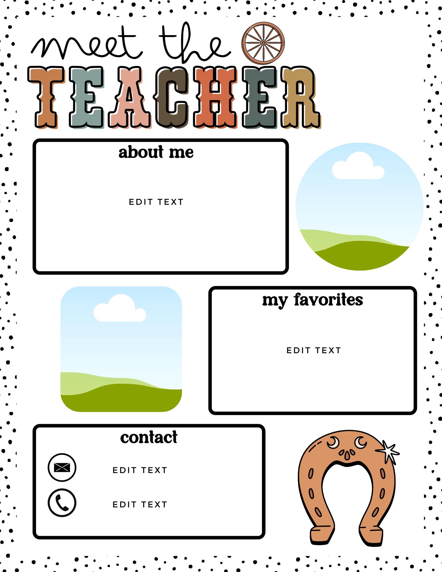 Wild Wild West Meet the Teacher Template - Etsy