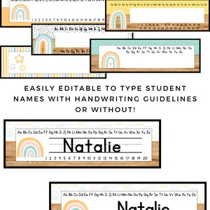 Pastel Boho Rainbow Desk Plates [editable] - Etsy