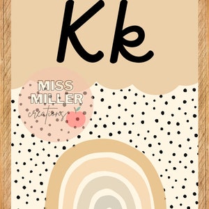 Neutral Boho Rainbow Classroom Alphabet - Etsy