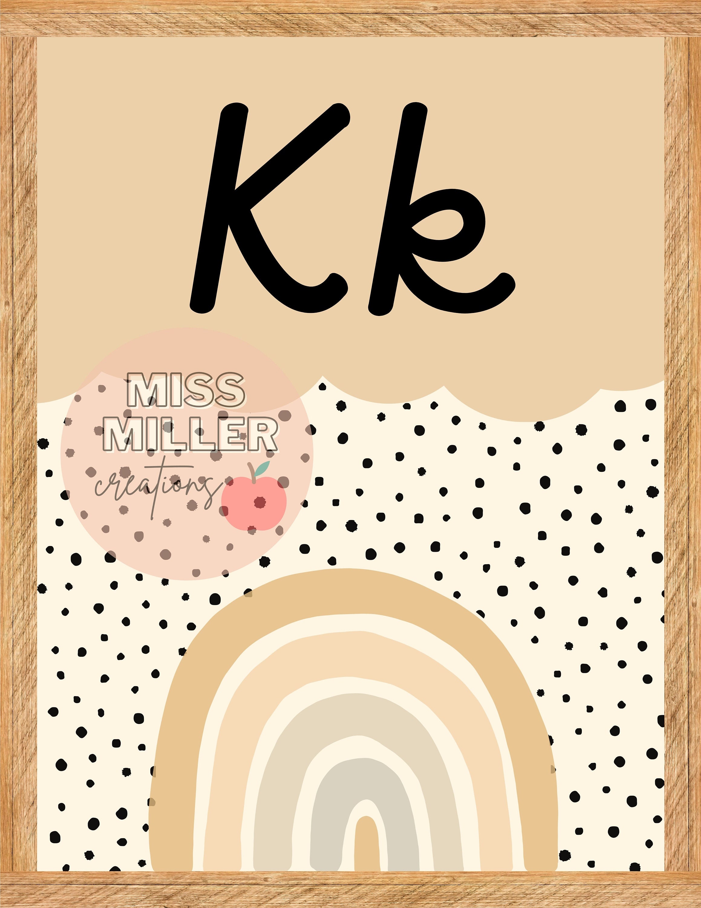 Neutral Boho Rainbow Classroom Alphabet - Etsy UK