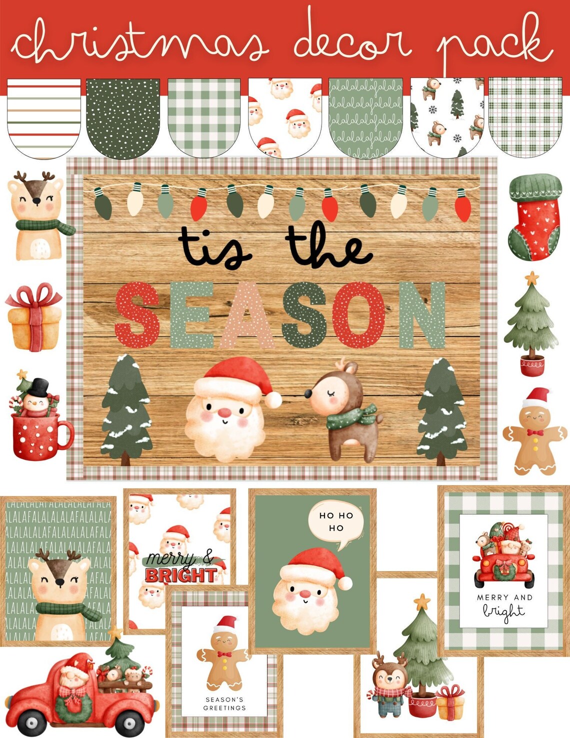 Classic Christmas Classroom Decor Pack - Etsy