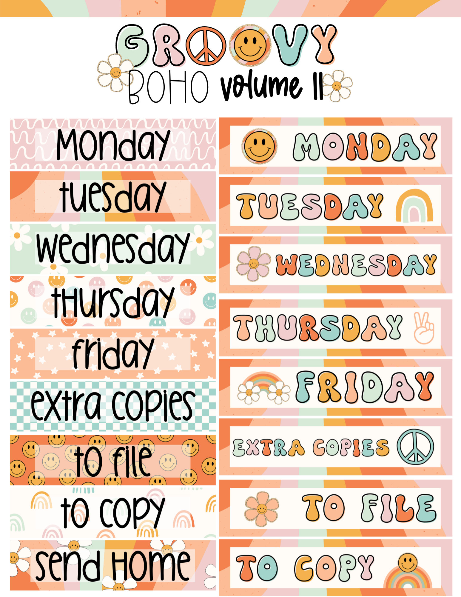 Groovy Boho Volume II 10-drawer Cart Labels - Etsy