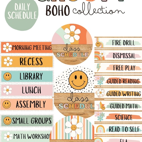 Groovy Boho 10-drawer Cart Labels editable Features - Etsy