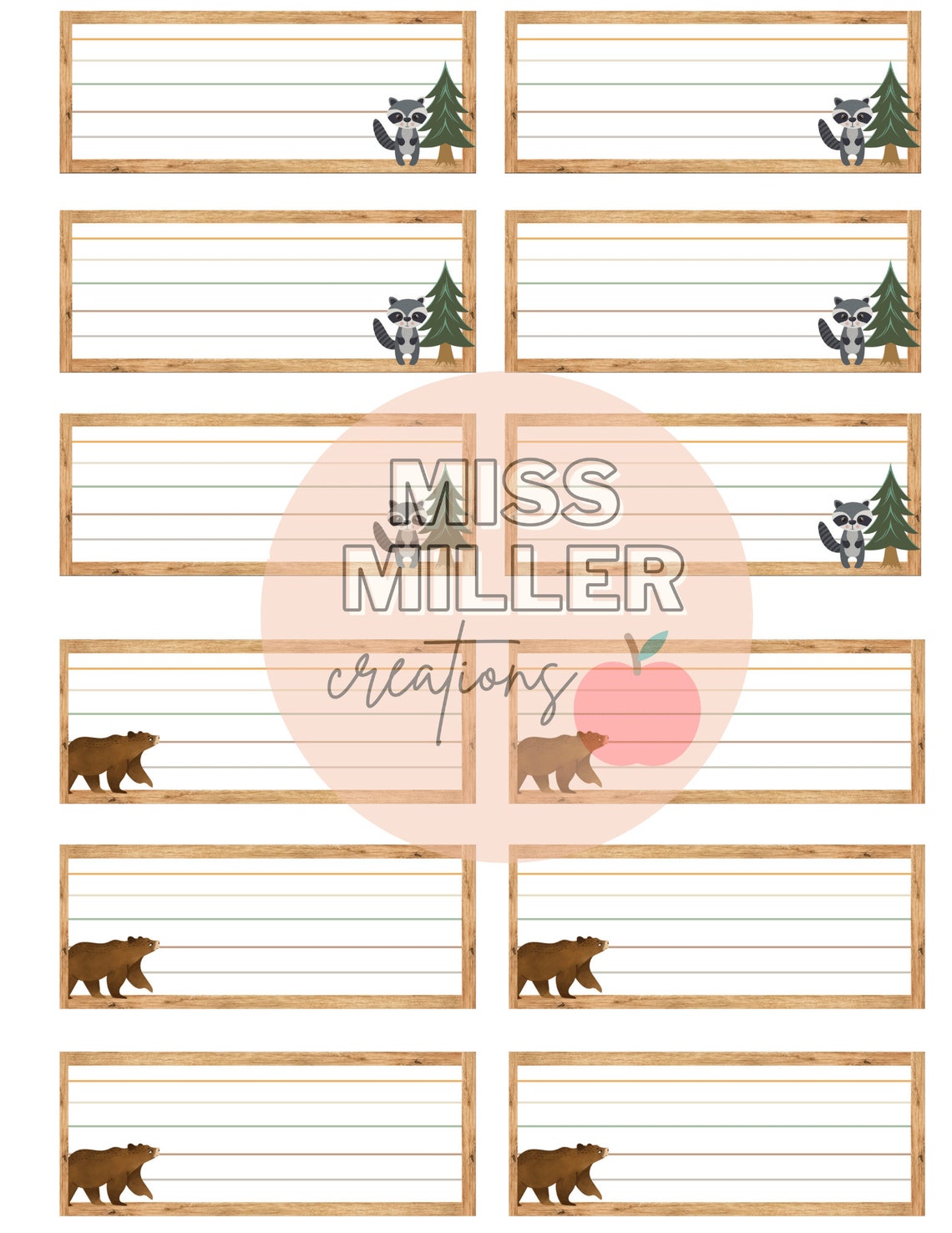 Woodland Classroom Supplies Labels editable - Etsy Canada