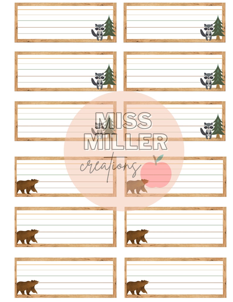 Woodland Classroom Supplies Labels editable - Etsy