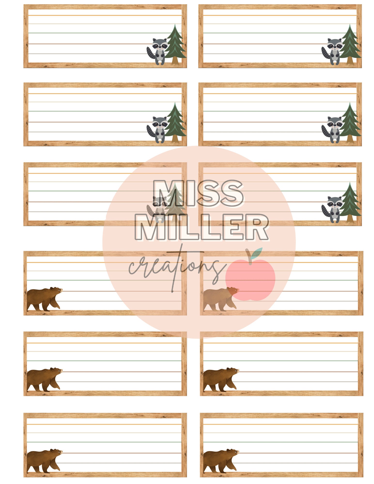 Woodland Classroom Supplies Labels editable - Etsy Canada