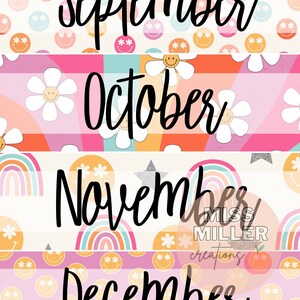 Groovy Glitter Classroom Calendar - Etsy