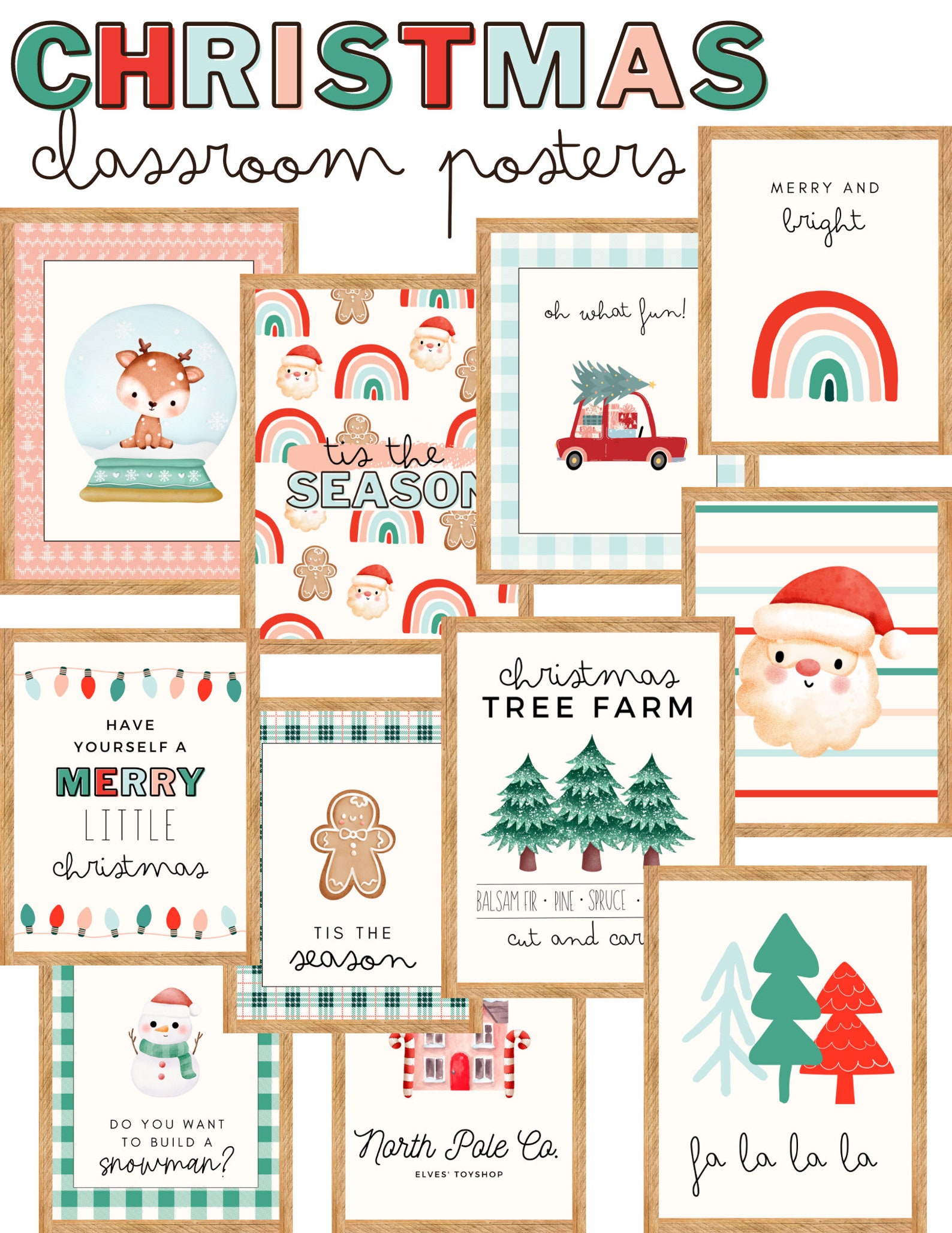 Modern Christmas Classroom Decor Pack V.2 - Etsy