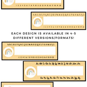 Modern Boho Rainbow Classroom Desk Plates [editable] - Etsy