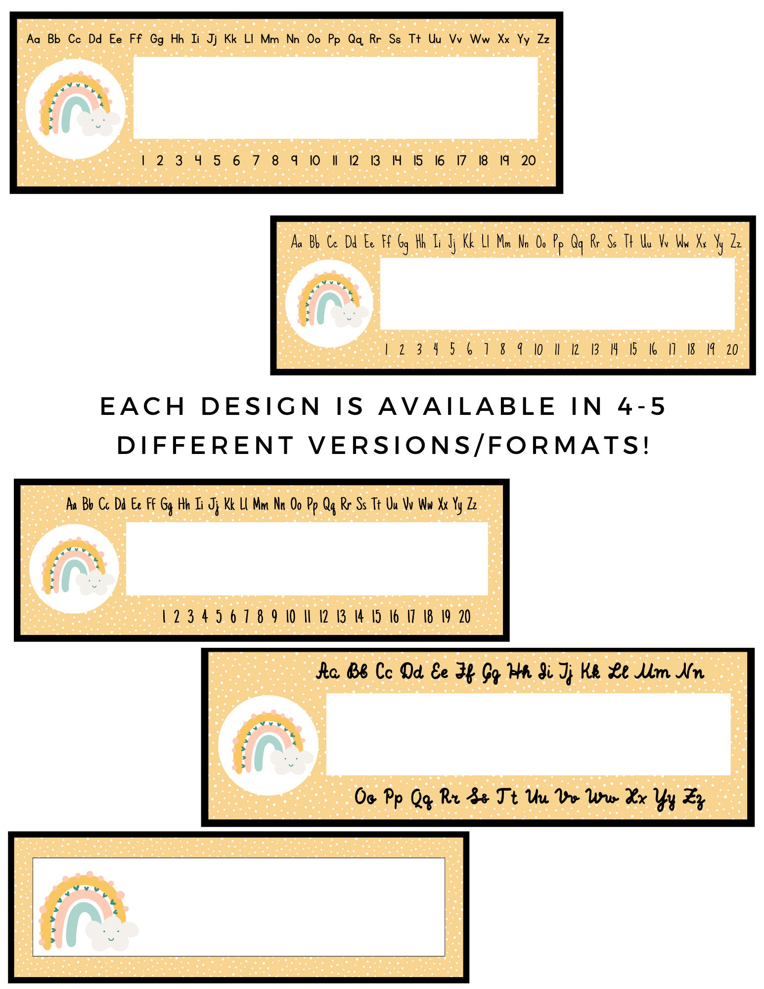 Modern Boho Rainbow Classroom Desk Plates [editable] - Etsy Australia