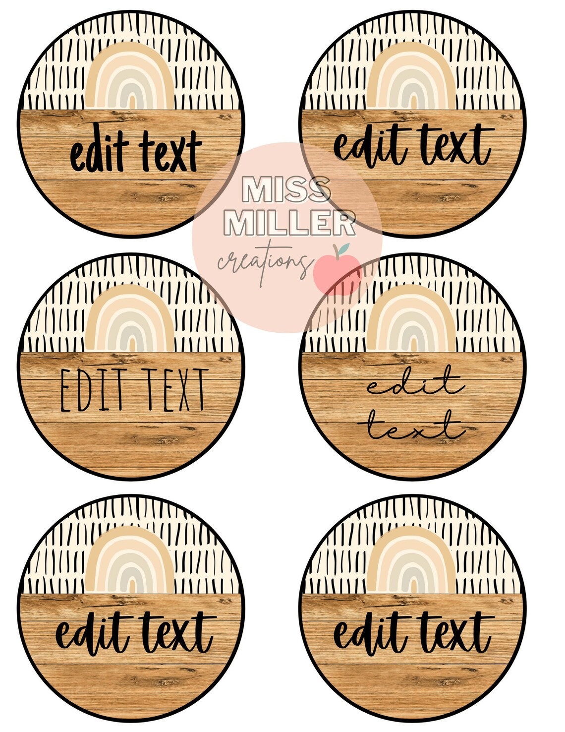 Neutral Boho Rainbow Classroom Labels editable - Etsy