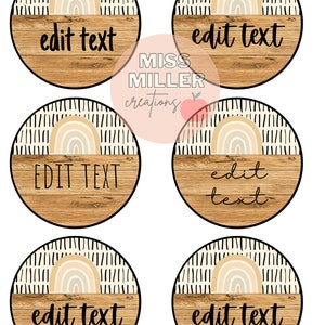 Neutral Boho Rainbow Classroom Labels [editable] - Etsy
