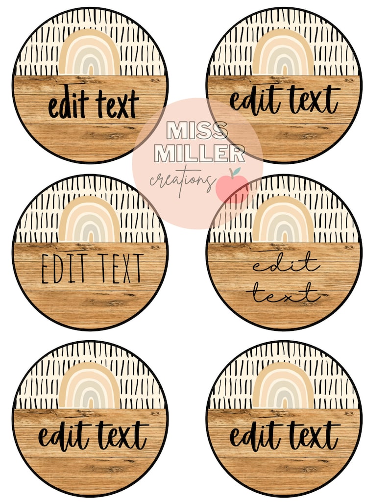 Neutral Boho Rainbow Classroom Labels [editable] - Etsy
