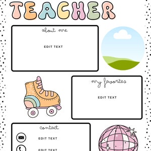 Groovy Pastel Meet the Teacher Template - Etsy