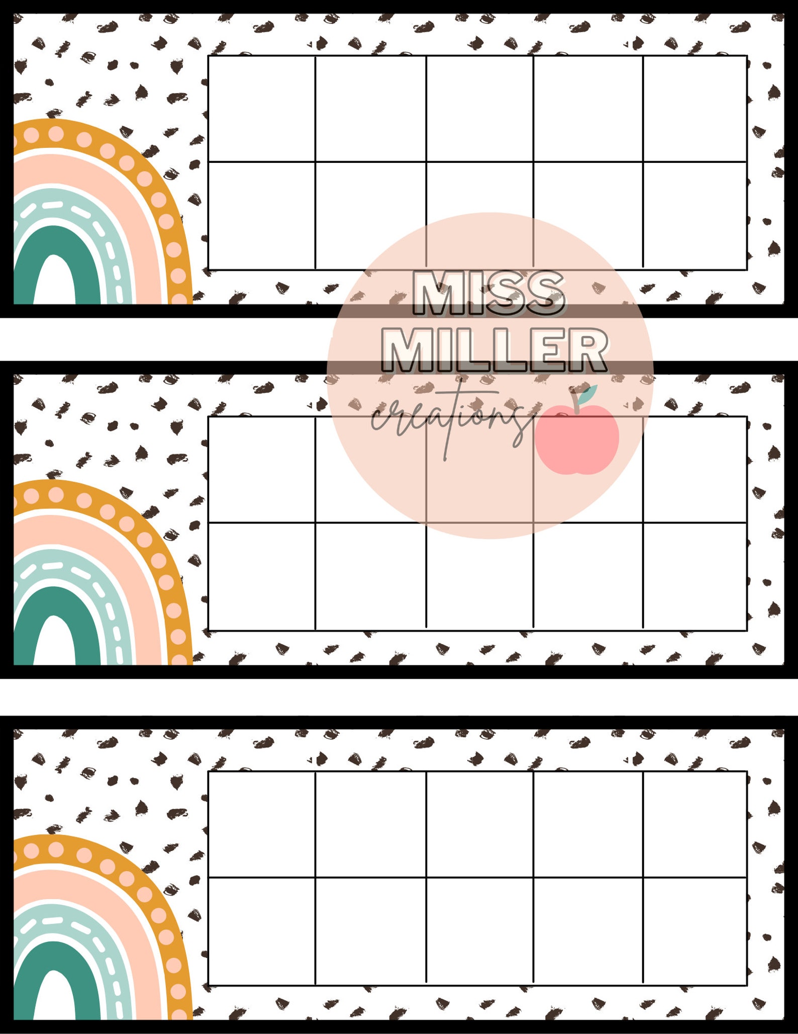 Modern Boho Rainbow Classroom Math Displays - Etsy