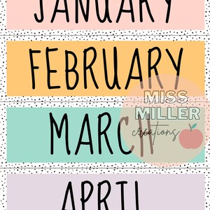 Pastel Boho Rainbow Classroom Calendar - Etsy