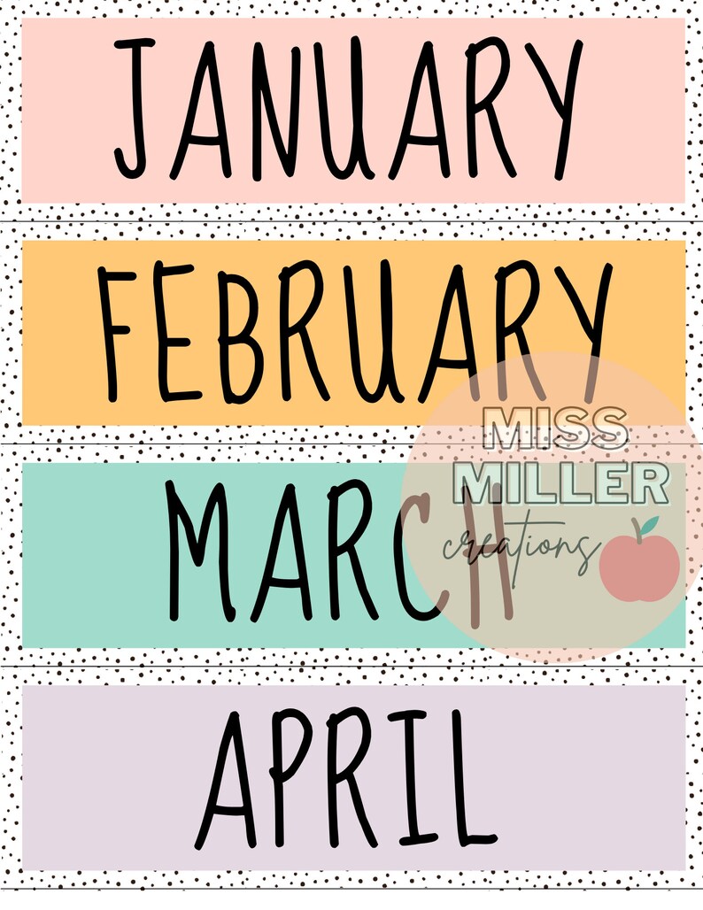 Pastel Boho Rainbow Classroom Calendar editable Features | Etsy