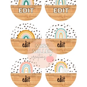 Modern Boho Rainbow Classroom Labels [editable] - Etsy