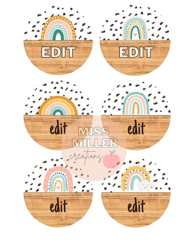 Modern Boho Rainbow Classroom Labels editable - Etsy Canada
