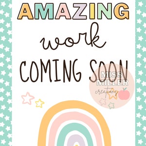 Pastel Boho Rainbow Amazing Work Coming Soon Posters - Etsy