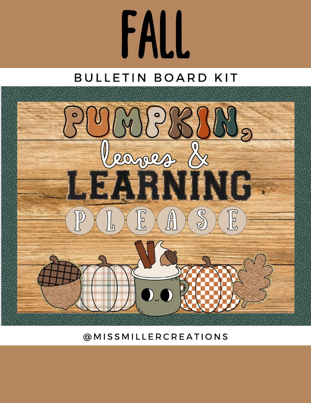 Pumpkins, Leaves, & Learning Please [groovy Fall] Bulletin Board Kit - Etsy