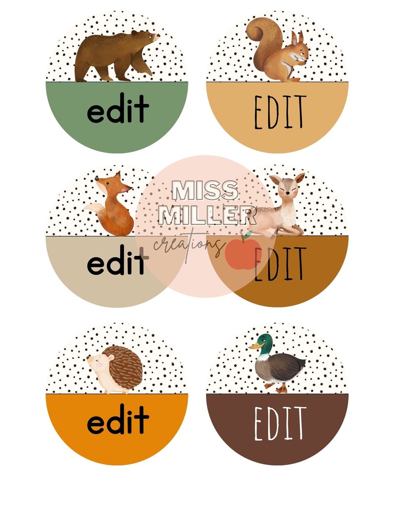 Woodland Classroom Labels editable - Etsy