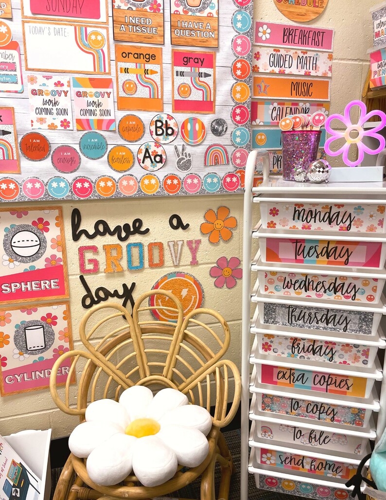 Groovy Glitter Complete Classroom Collection - Etsy