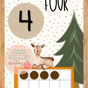 Woodland Classroom Number Posters - Etsy