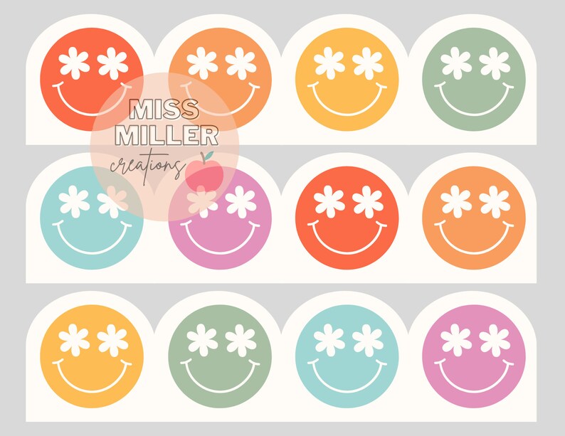 Retro Rainbow Bulletin Board Borders - Etsy