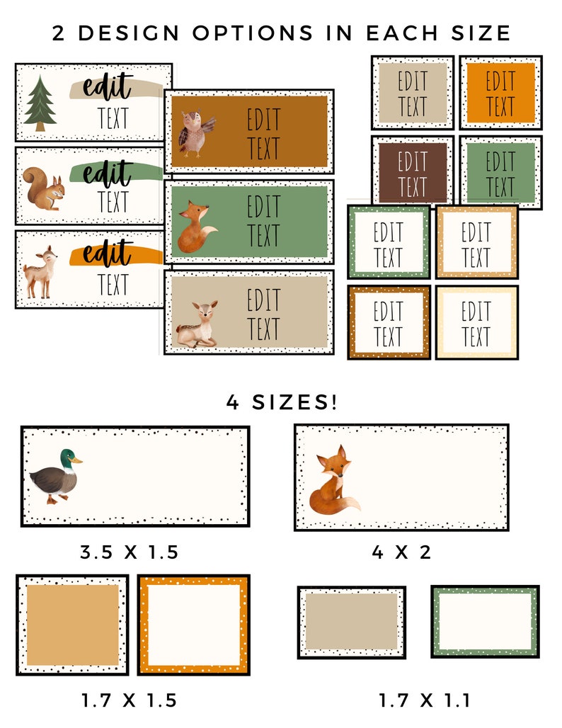 Woodland Teacher Toolbox Labels editable - Etsy