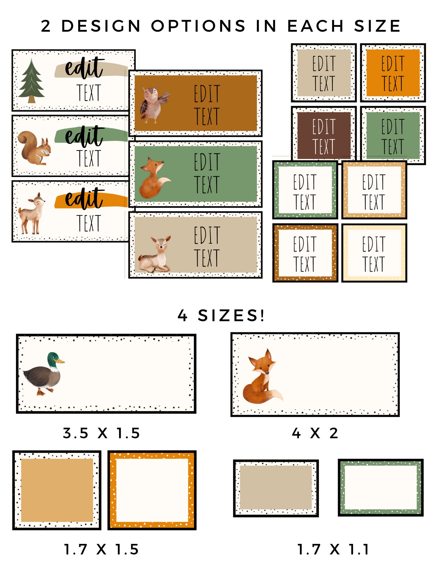 Woodland Teacher Toolbox Labels [editable] - Etsy
