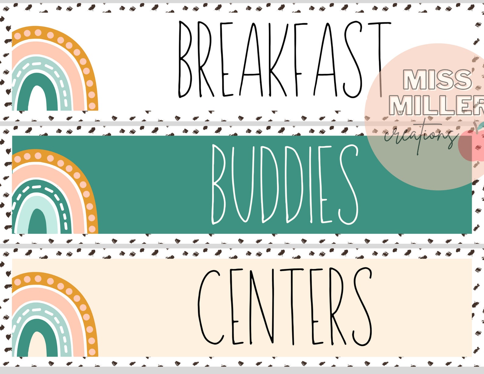 Modern Boho Rainbow Classroom Schedule editable - Etsy Australia