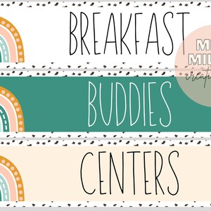 Modern Boho Rainbow Classroom Schedule [editable] - Etsy