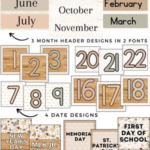 Wildflower Fields Classroom Calendar - Etsy