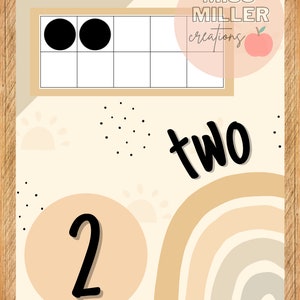 Neutral Boho Rainbow Classroom Number Posters - Etsy
