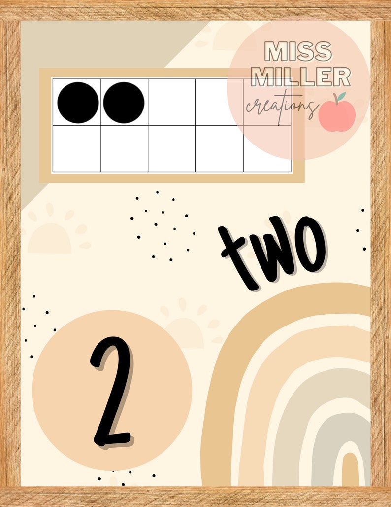 Neutral Boho Rainbow Classroom Number Posters - Etsy