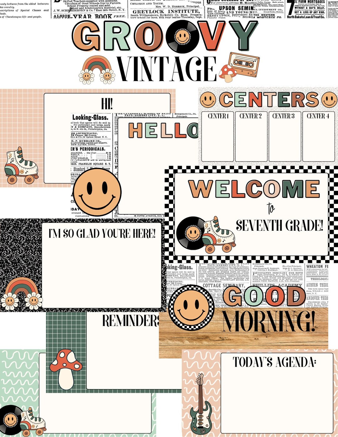 Groovy Vintage Google Slides Templates - Etsy