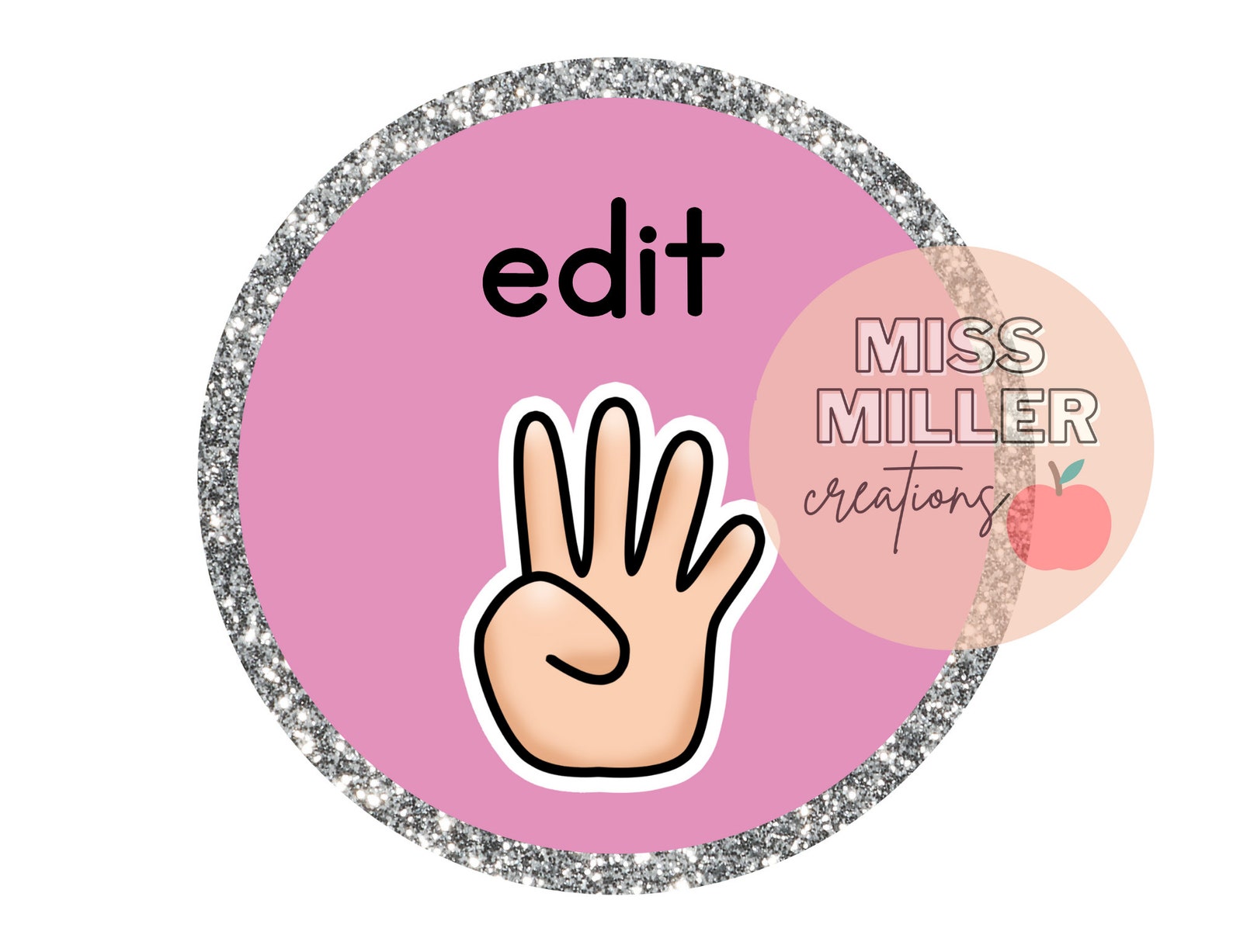 Groovy Glitter Hand Signals Classroom Posters editable - Etsy