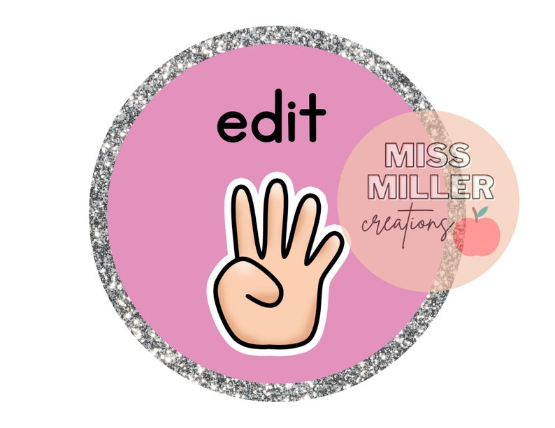 Groovy Glitter Hand Signals Classroom Posters editable - Etsy