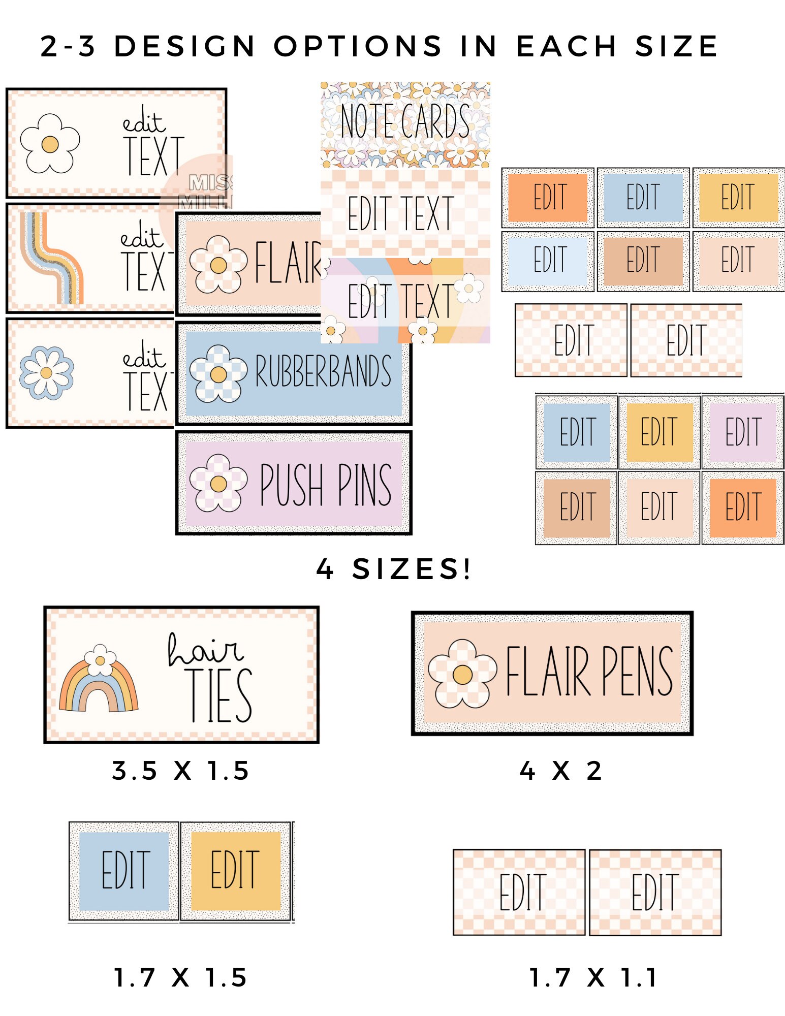 Daisy Dreams Teacher Toolbox Labels [editable] - Etsy