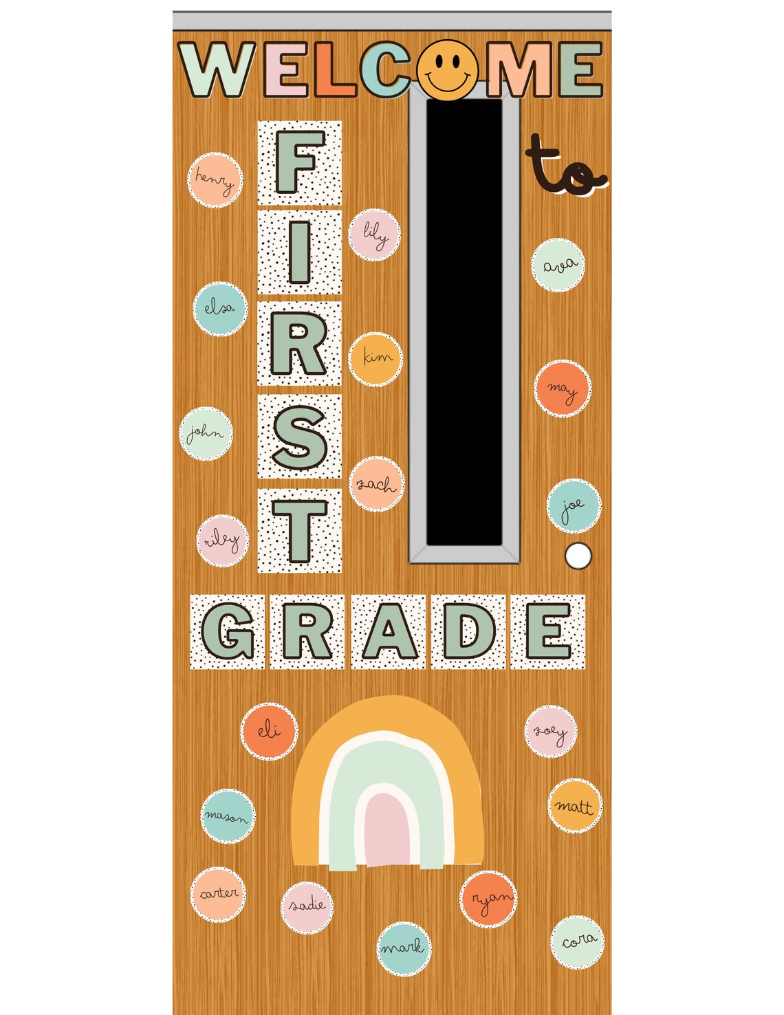 Groovy Boho Classroom Door Display editable Features - Etsy