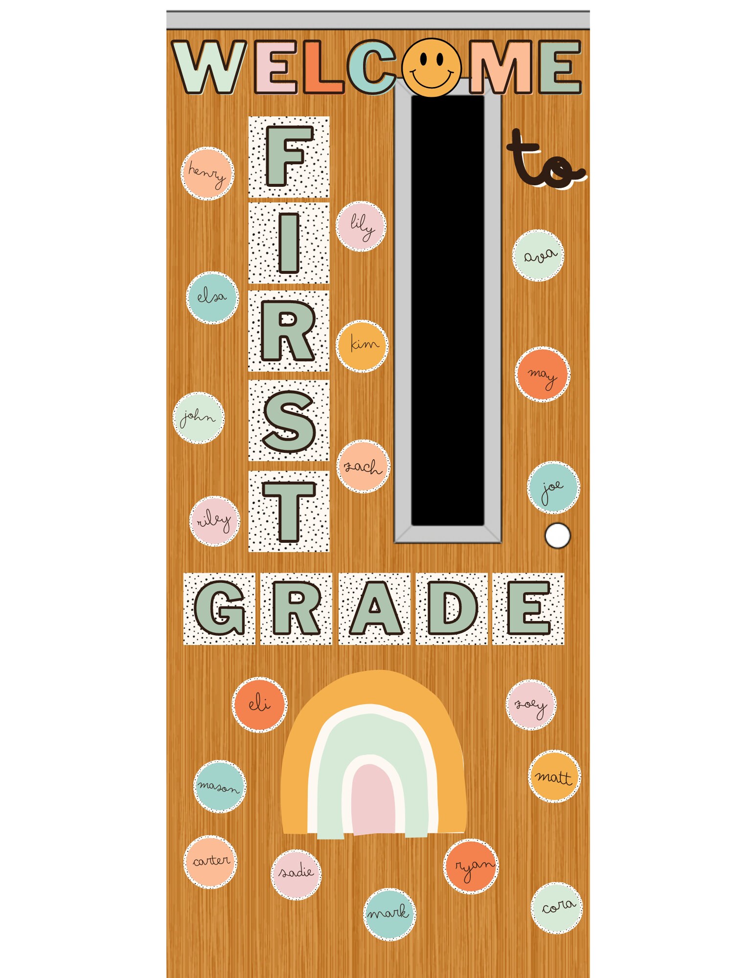 Groovy Boho Classroom Door Display editable Features - Etsy