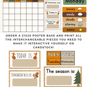 Woodland Classroom Calendar - Etsy