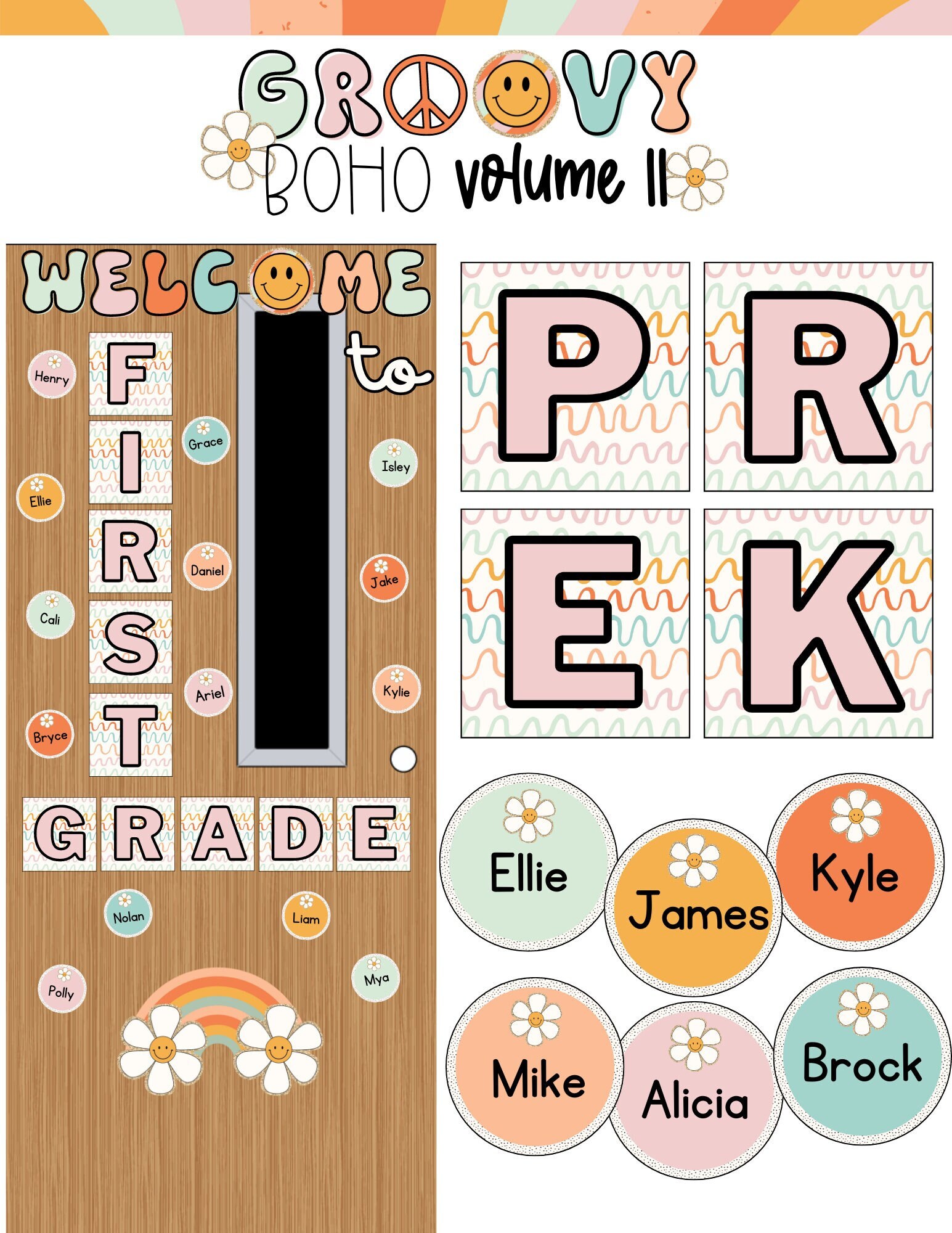 Groovy Boho Volume II Classroom Door Display - Etsy