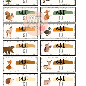 Woodland Teacher Toolbox Labels [editable] - Etsy