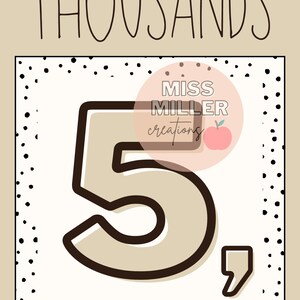 Neutral Boho Rainbow Place Value Posters - Etsy