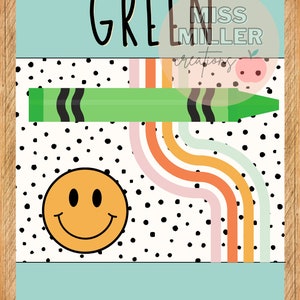Groovy Boho Classroom Color Posters - Etsy
